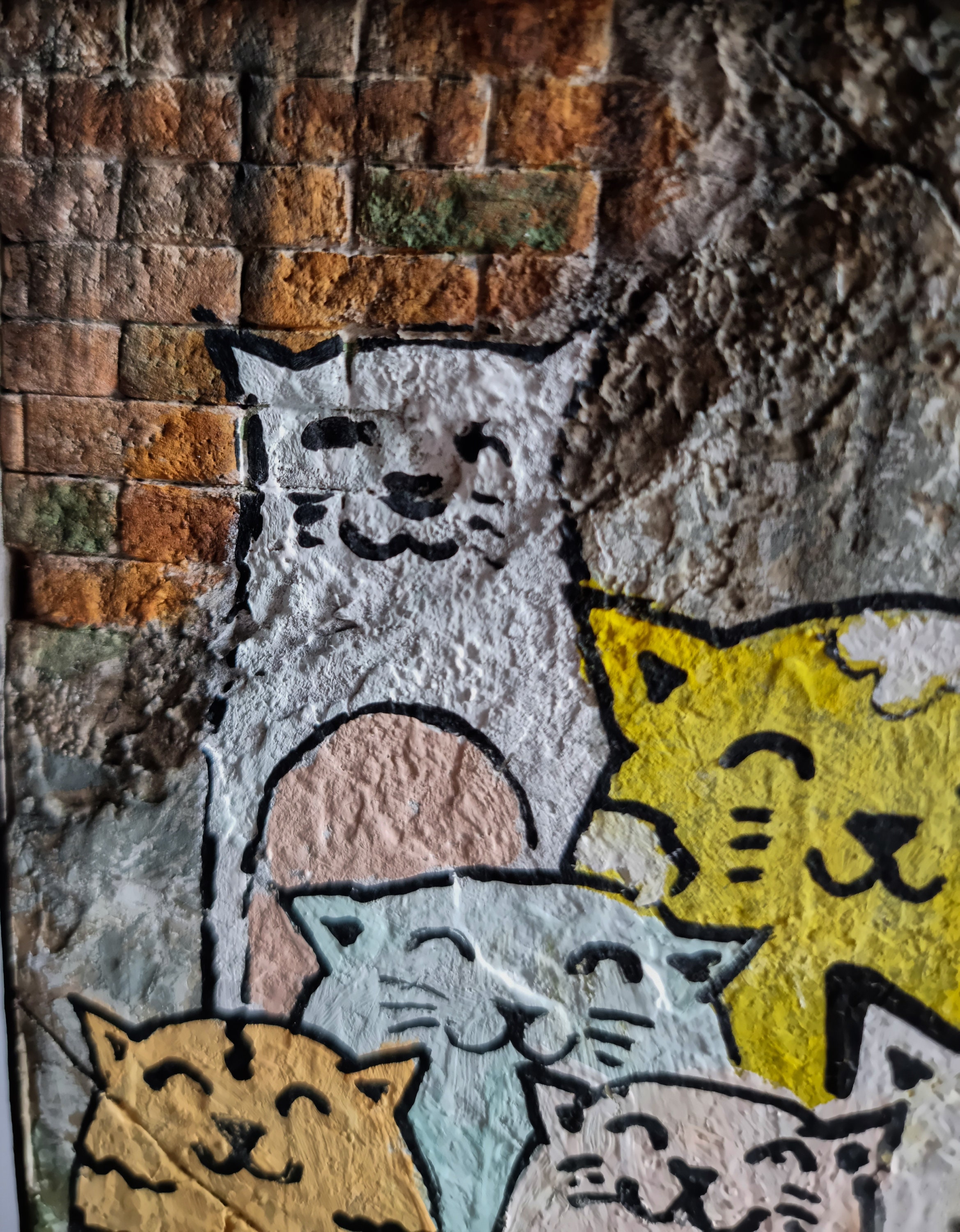 Abandoned Wall Diorama With Cat Graffiti Miniature Fasade Box Diorama ...