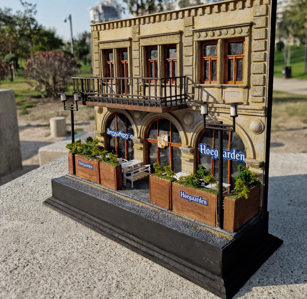 Restaurant Facade Diorama | Old Century House Model | Diorama in the ...
