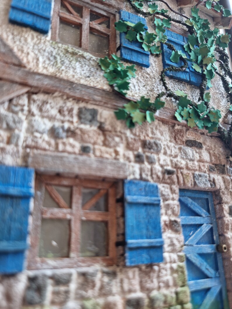 Framed Miniature House Facade: Rustic Italian Style 3D Diorama - Etsy
