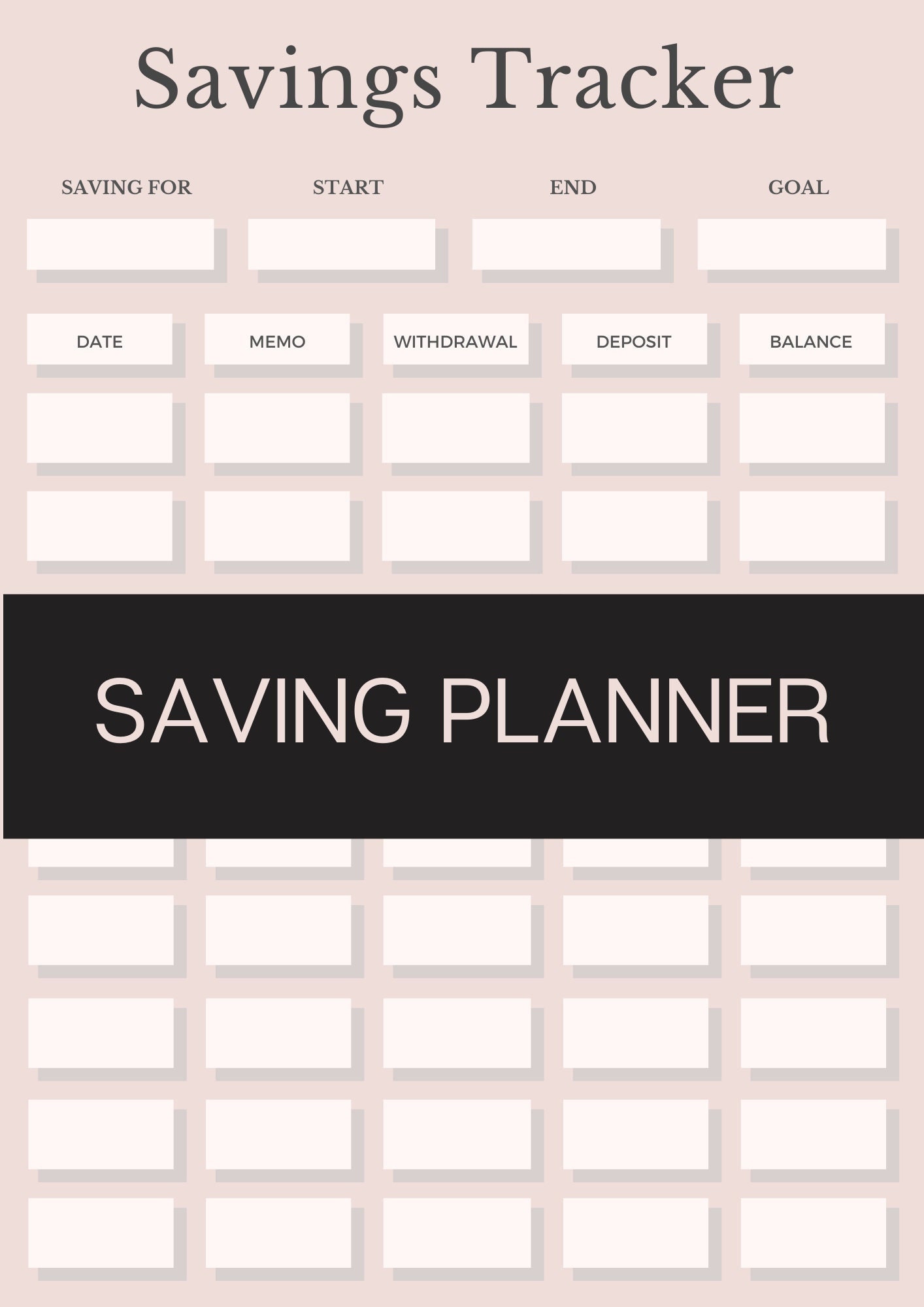 Saving Planner | Savings Challenge | Savings Tracker Planer | Budget ...