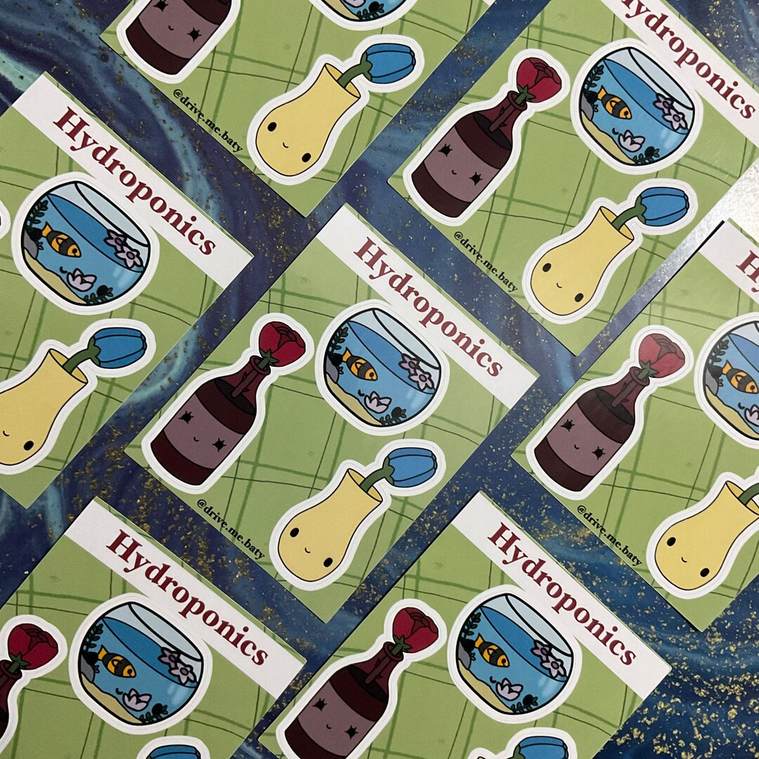 Hydroponics Flower Sticker Sheets - Etsy