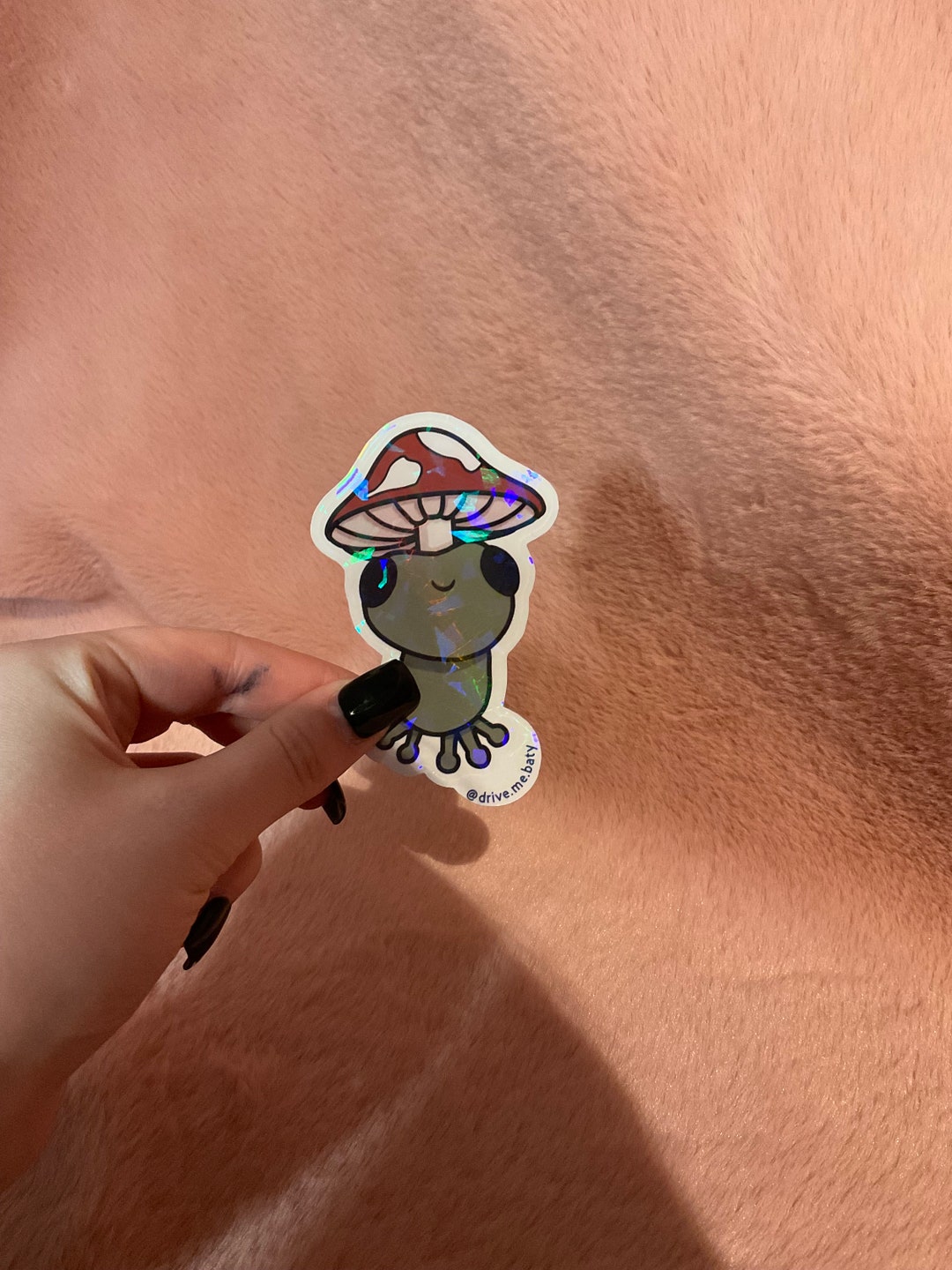 Frog Fungi, Laminiated Holographic Vinyl Sticker - Etsy