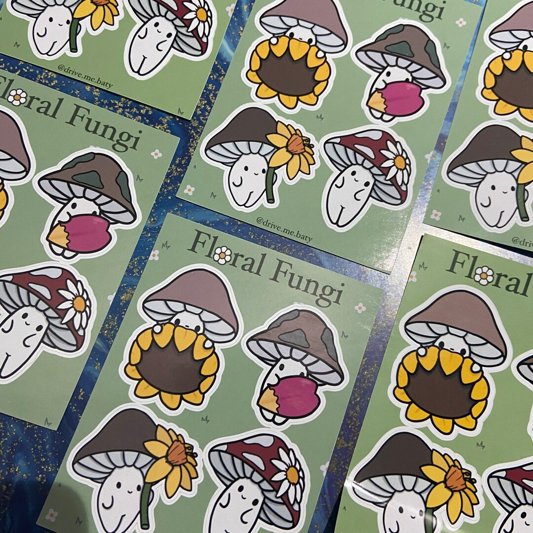 Floral Fungi Mushroom Sticker Sheet - Etsy