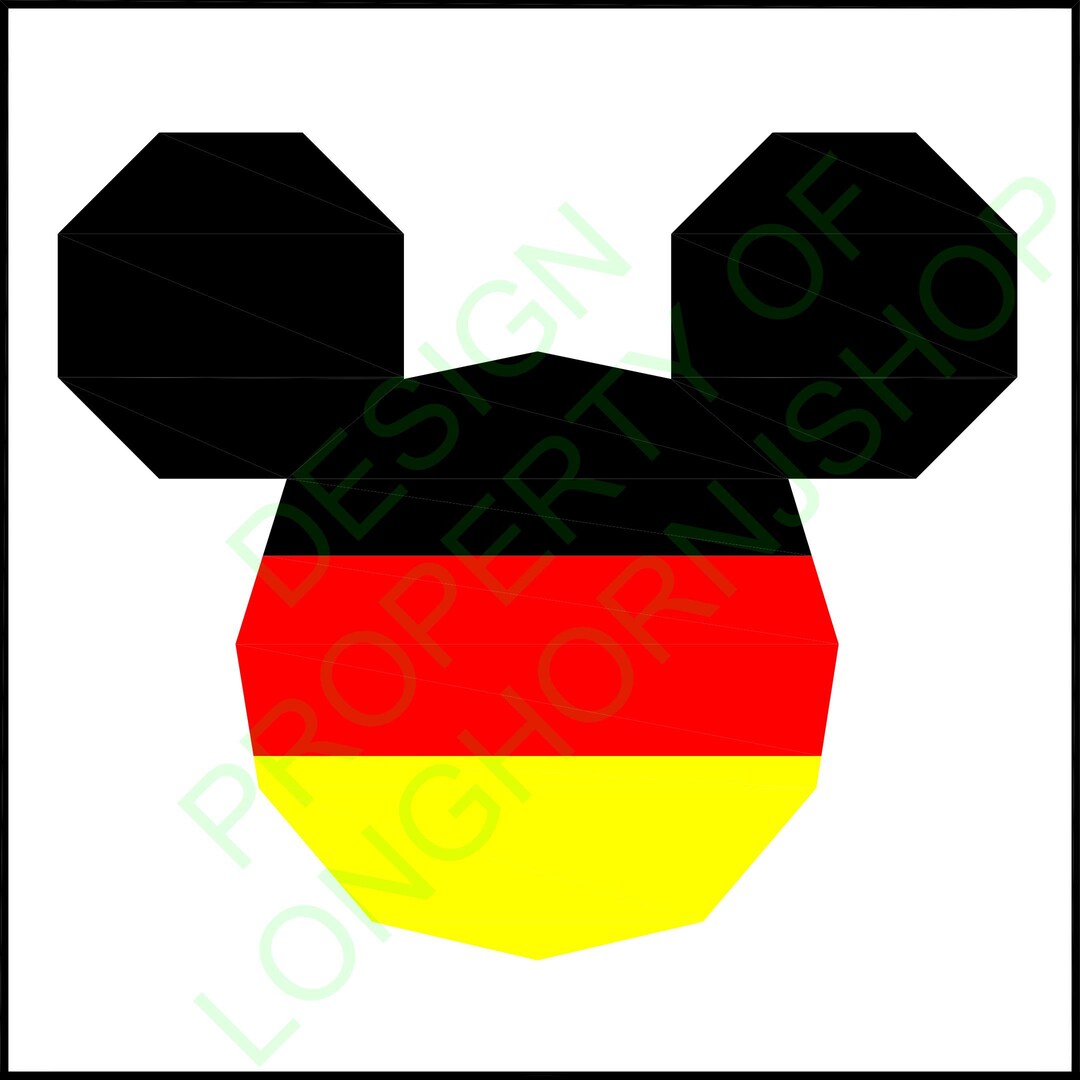 German Flag Mouse Head Foundation Paper Piecing DIGITAL PATTERN ONLY ...