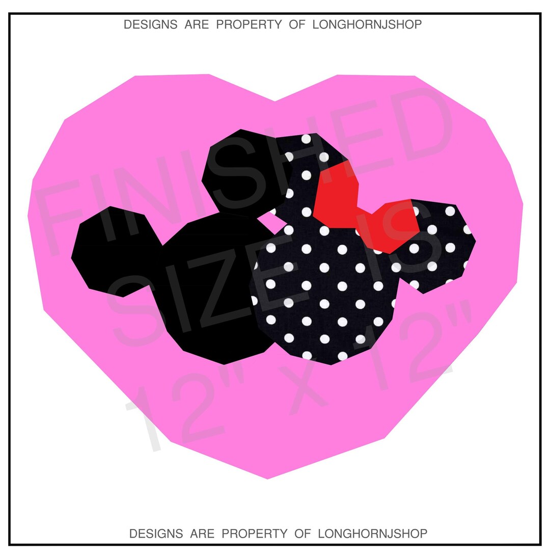 Sweethearts - Mouse Pair - Foundation Paper Piecing - DIGITAL PATTERN ...