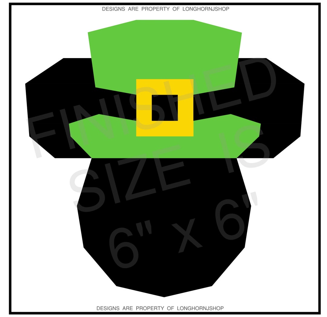 St. Patrick's Day Mouse Head Foundation Paper Piecing DIGITAL PATTERN ...