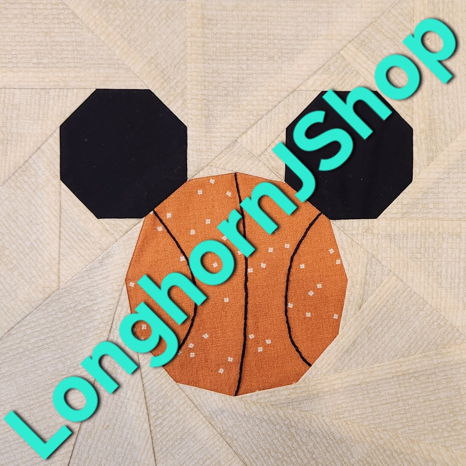 Basketball Mouse Head Foundation Paper Piecing DIGITAL PATTERN ONLY 6x6 ...