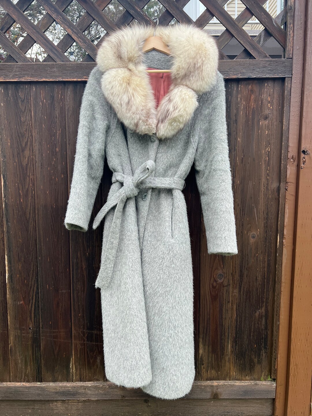 Penny Lane Pure Mohair Coat / Genuine Fox Fur Collar / 70s Boho ...