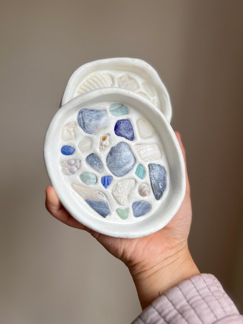 Mermaid Vibe Sea Glass and Shell Jewelry Dish Catch Alls Sea Glass Shell Art Made in Vancouver ...