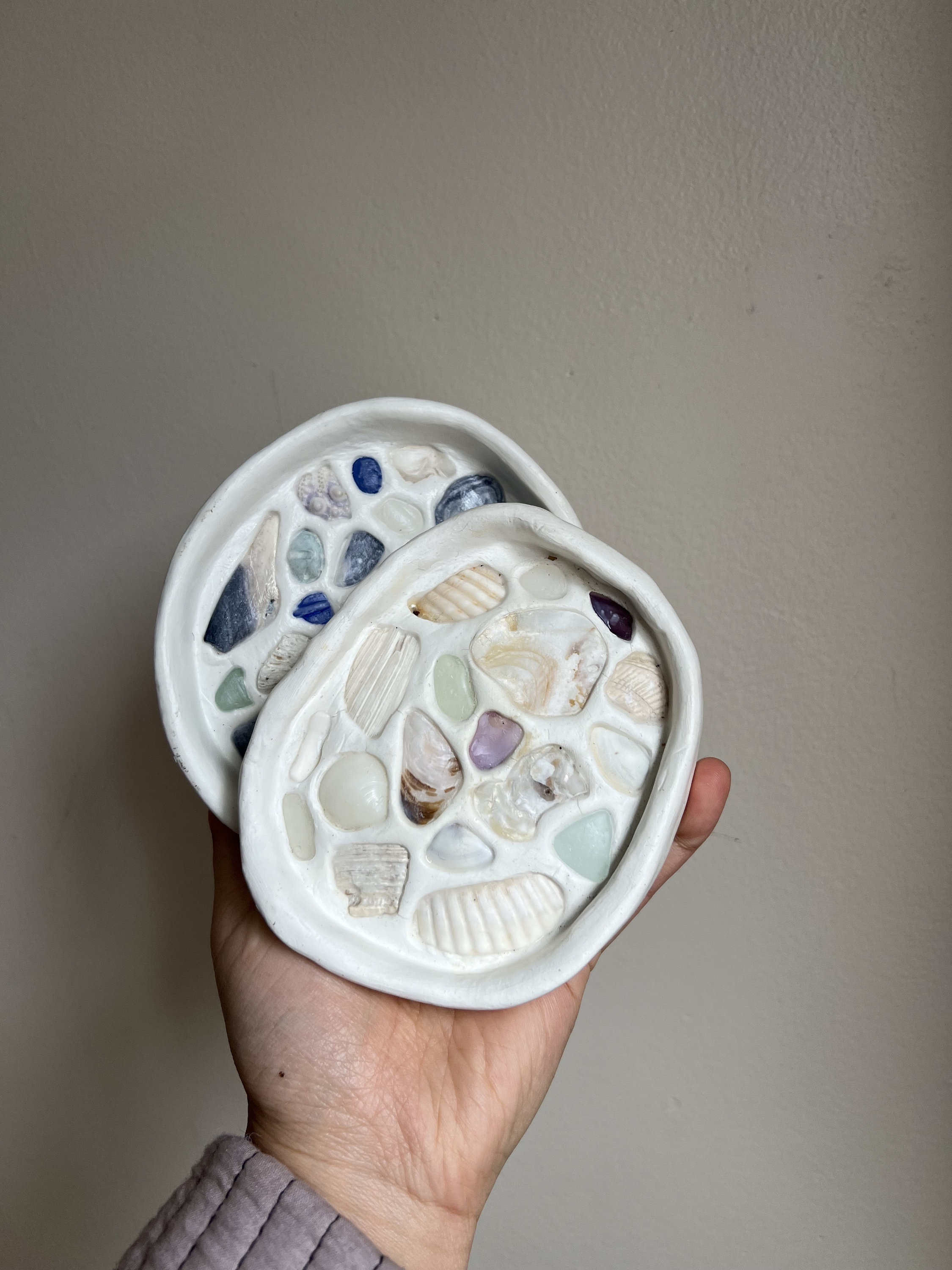 Mermaid Vibe Sea Glass and Shell Jewelry Dish Catch Alls Sea Glass Shell Art Made in Vancouver ...