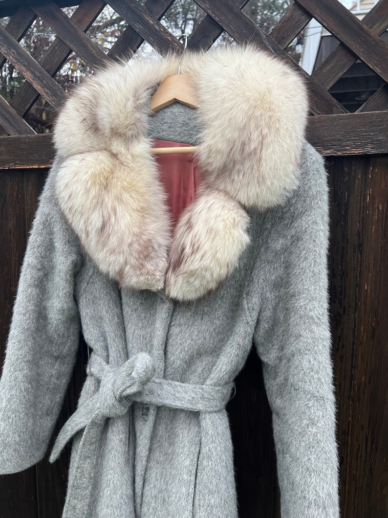 Penny Lane Pure Mohair Coat / Genuine Fox Fur Collar / 70s Boho ...