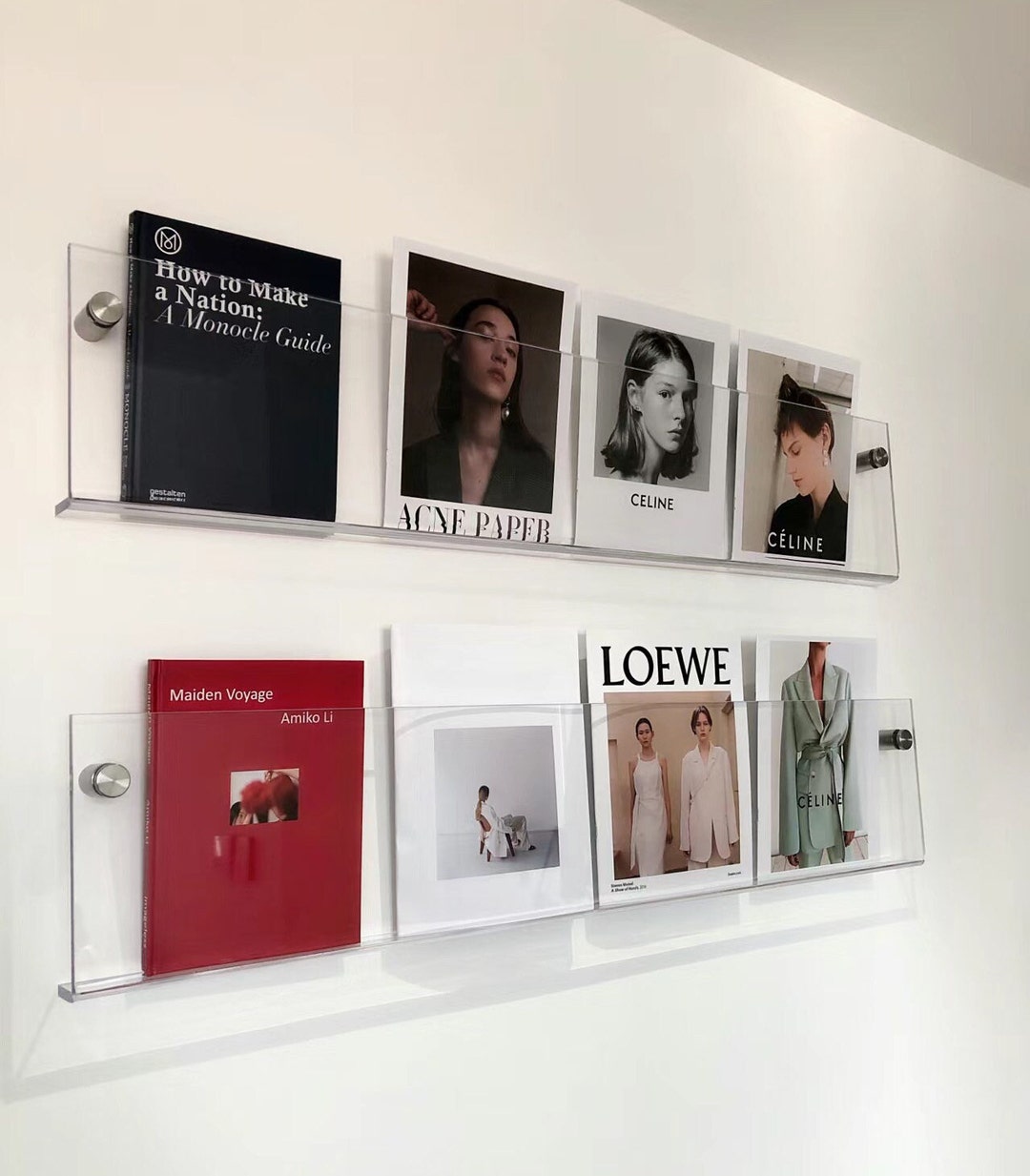 Minimalist Clear Wall Shelf Clutter Free Trendy Record Shelf ...