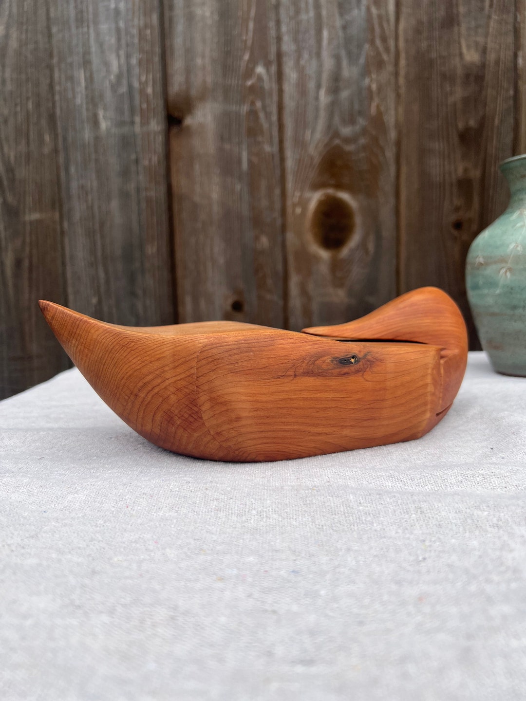 Keepsake Wood Box in Form of Duck Decoy Vintage Canadian Folkart Gift ...