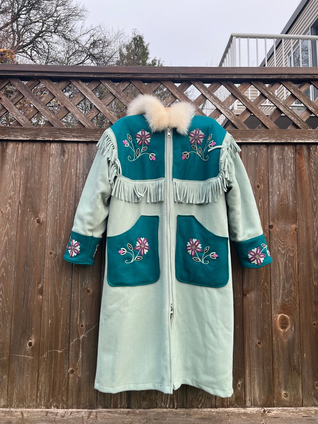 Canadian Indigious Coat / Métis Parka / Beaded Wool Coat/ First Nation ...