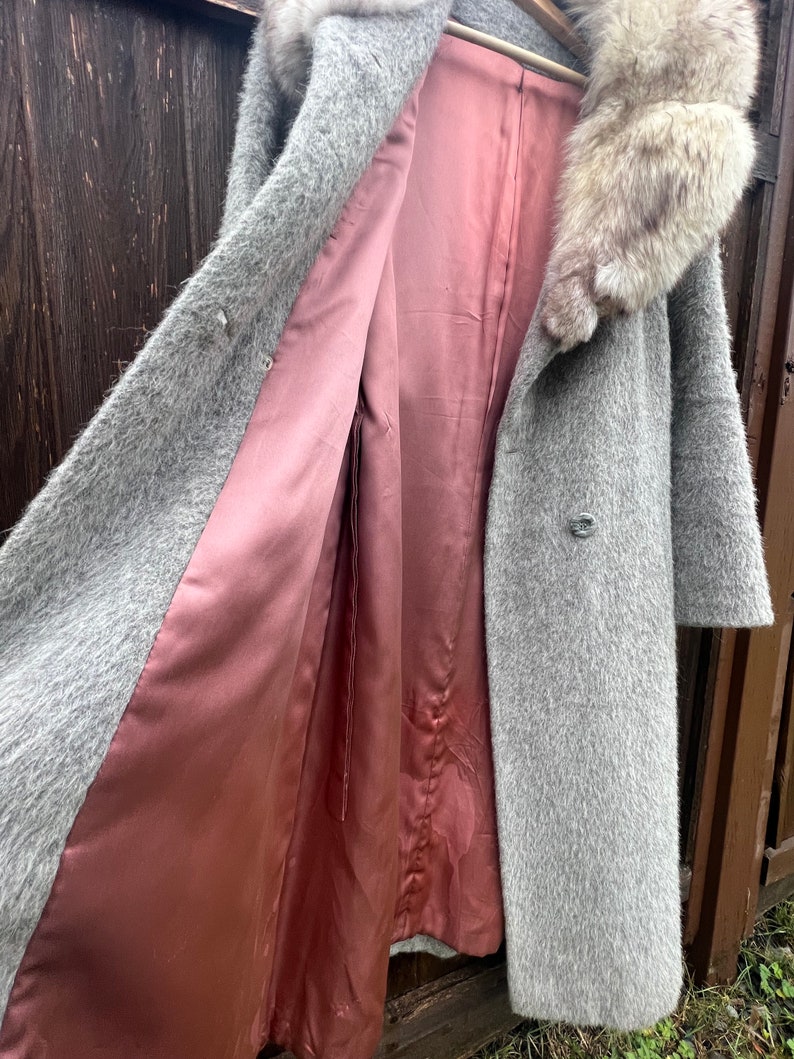 Penny Lane Pure Mohair Coat / Genuine Fox Fur Collar / 70s Boho ...