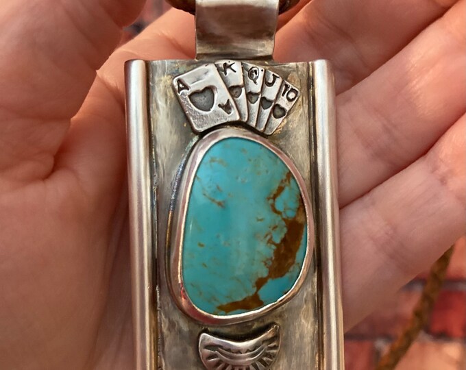 Ace High Straight. Kingman Gold Matrix Turquoise in Sterling Silver ...