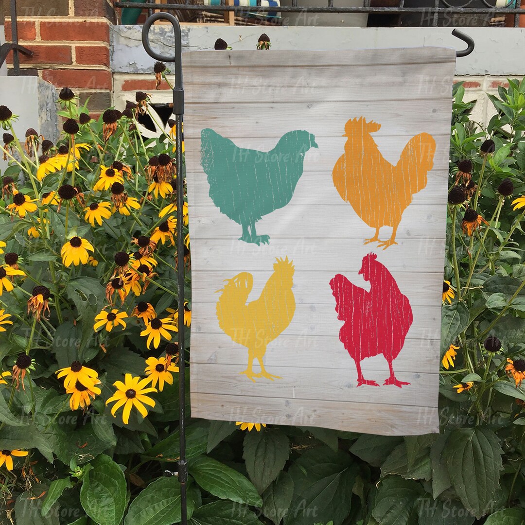Retro Chicken Farm Animal Flag, Animal Advocacy Celebration, Summer ...