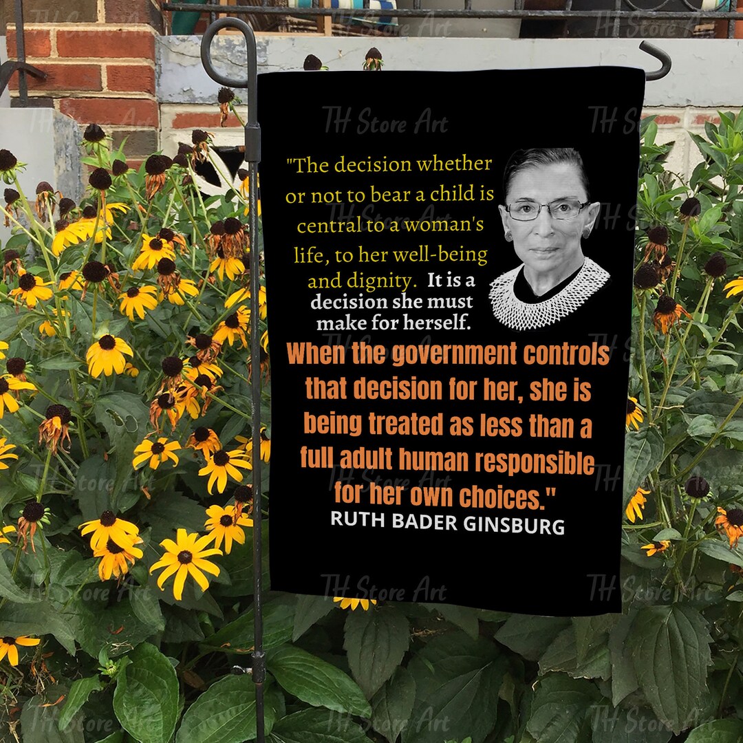 Abortion Pro Choice and Justice Garden Flag, Rbg Ruth Bader Ginsburg ...