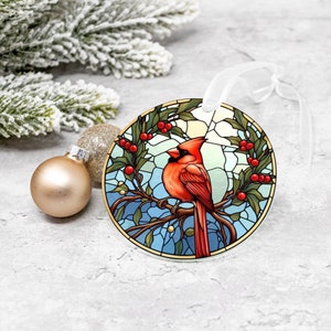 Cardinal Stained Glass Ornament Cardinal Tree Ornaments - Etsy