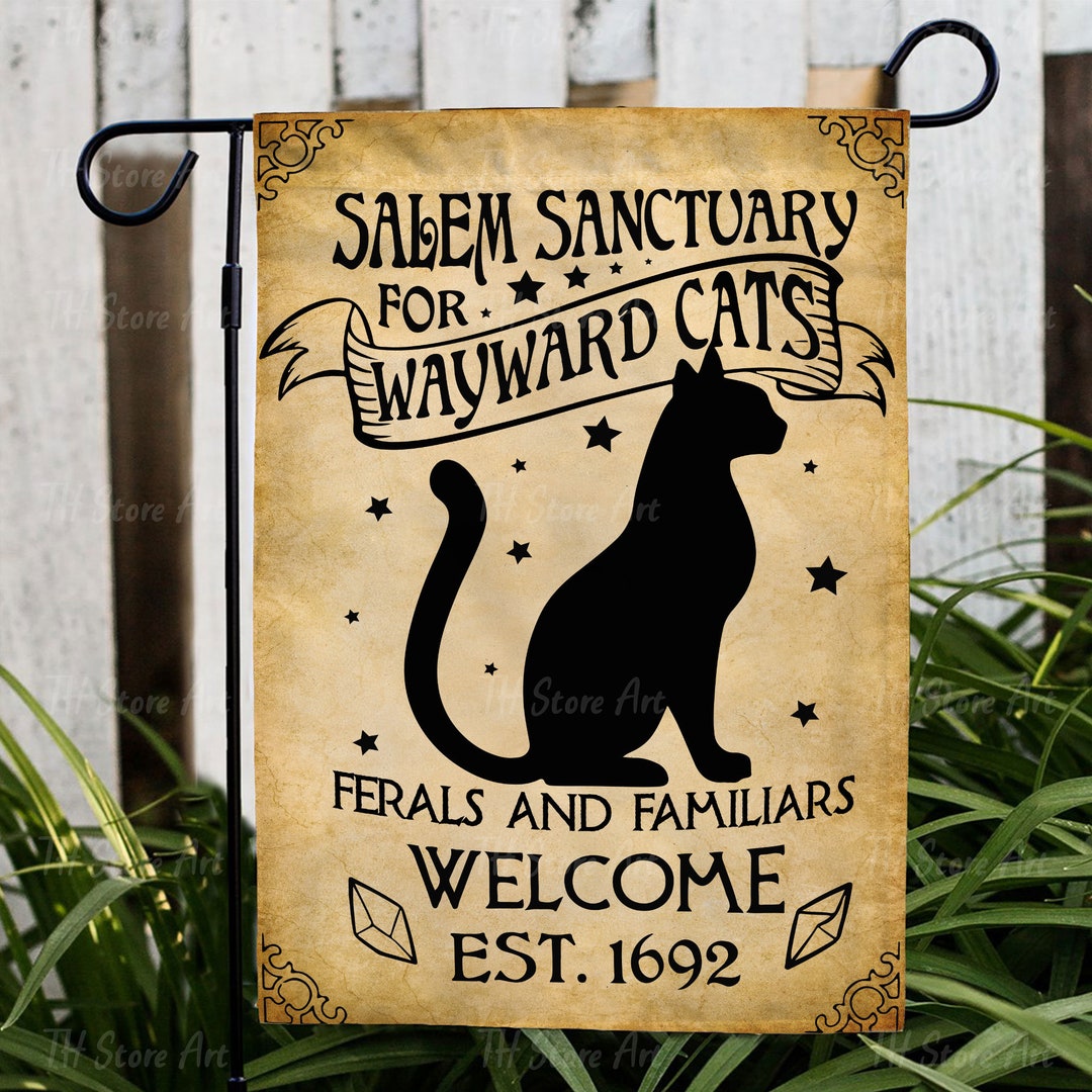 Salem Sanctuary Flag, Greetings for Halloween Garden Flag, Spooky ...