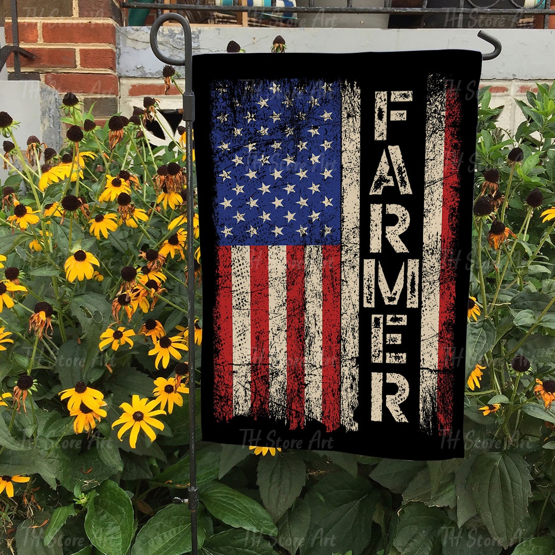 Farmer Tractors Usa American Flag, Patriotic Farming Flag, Barn Animal ...