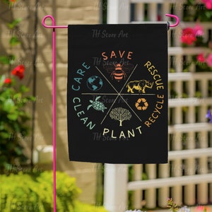 Save Bees Rescue Animals Recycle Plastic Earth Day Flag, Save Our ...