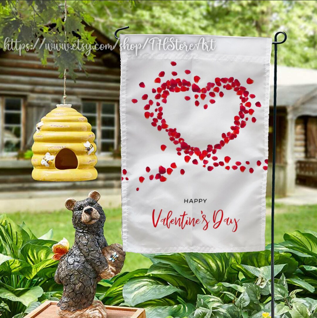 Happy Valentine's Day Flag Valentine Day Garden Flag - Etsy