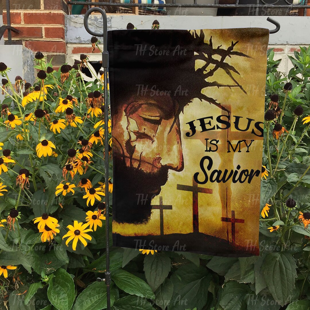 Jesus is My Savior Garden Flag, Lawn Yard Indoor Outdoor Decor ...