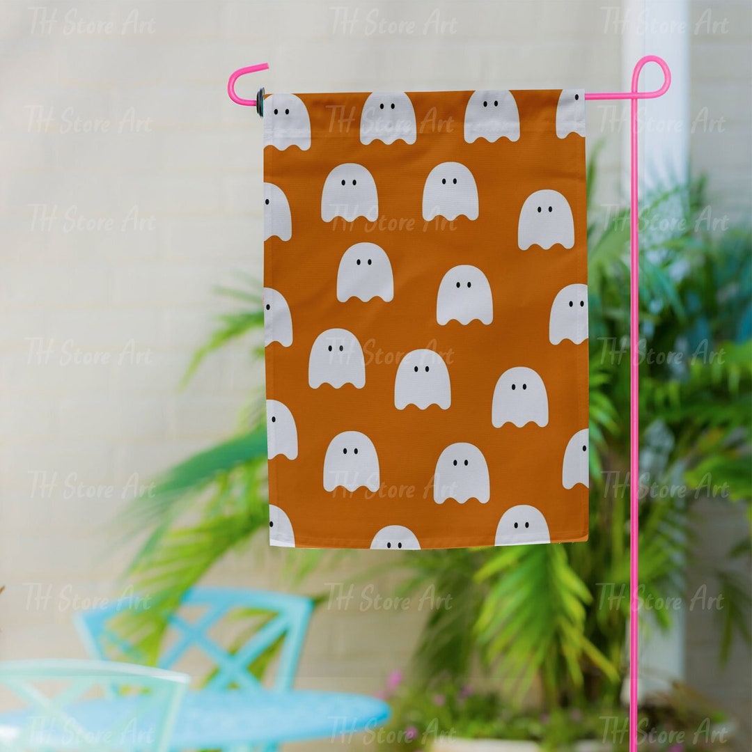 Cute Ghost House Flag, Boo Flag, Cute Ghosts Welcome Garden Flag ...