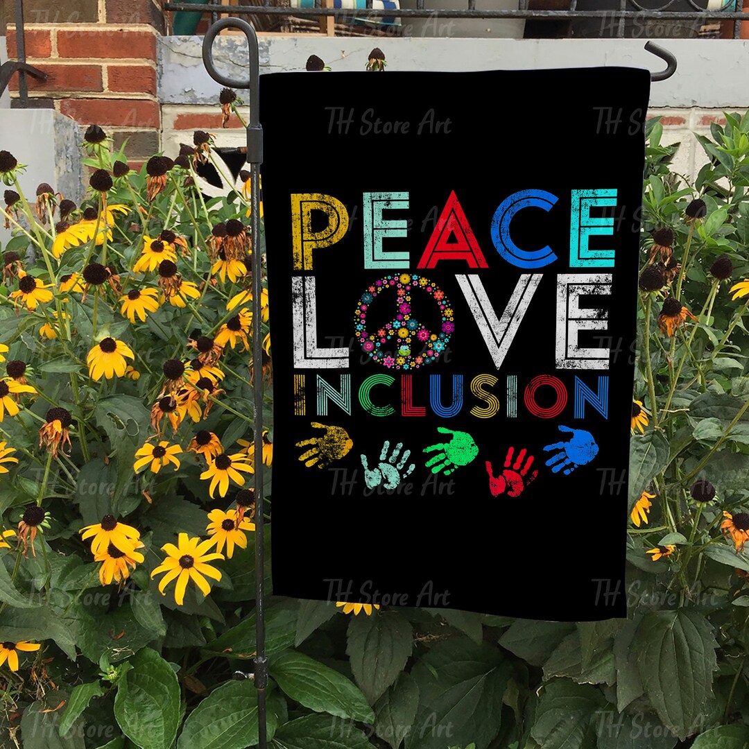 Peace Love Inclusion Equality Diversity Human Rights Vintage Flag ...