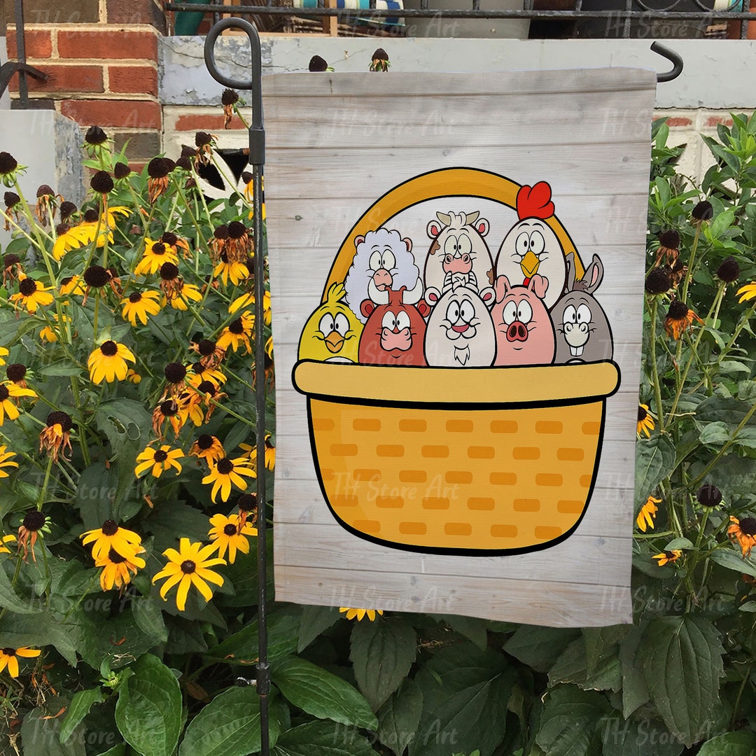 Farm Animals Bunny Ears Flag, Season Greetings Flag, Farm Animal ...