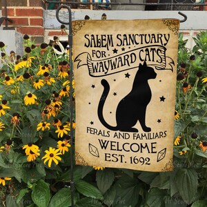 Salem Sanctuary Flag, Greetings for Halloween Garden Flag, Spooky ...