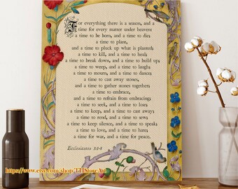 Ecclesiastes 3:1-8 There is a Time for Everything Bible Verse Scripture ...