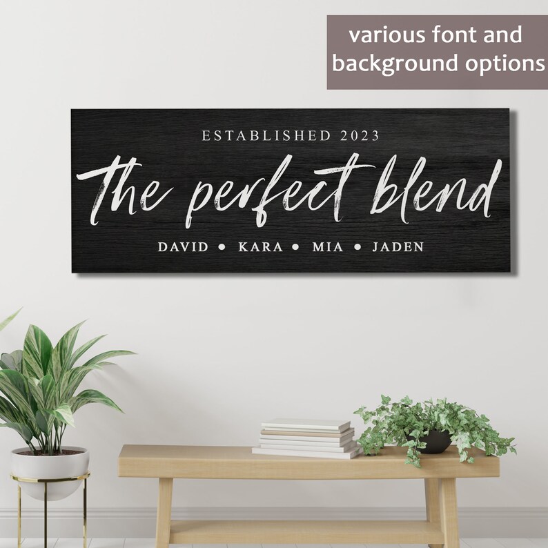 The Perfect Blend Blended Family Sign Wedding Gift - Etsy