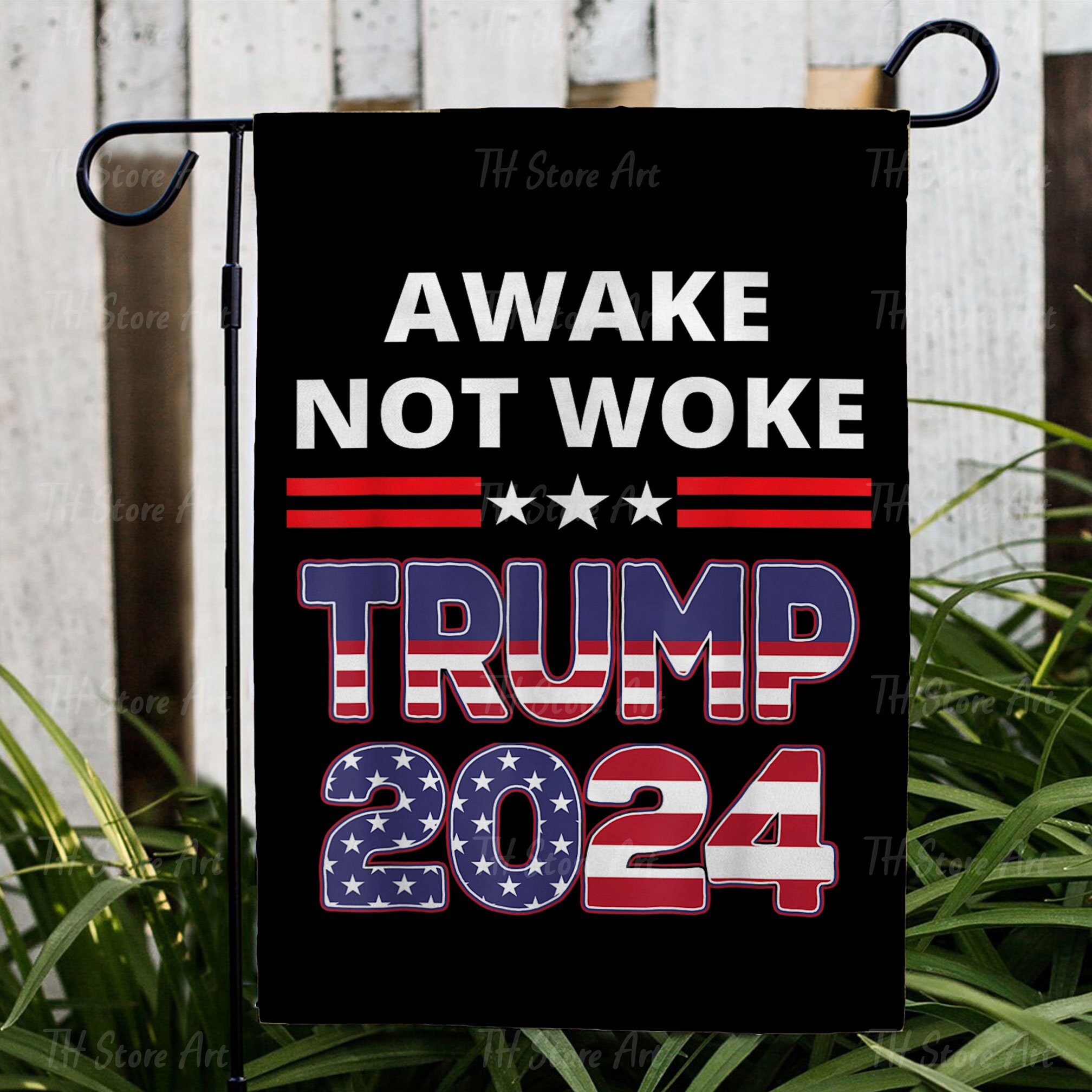 Awake Not Woke Trump 2024 Flag, Save America Trump Flag, Donald Trump ...