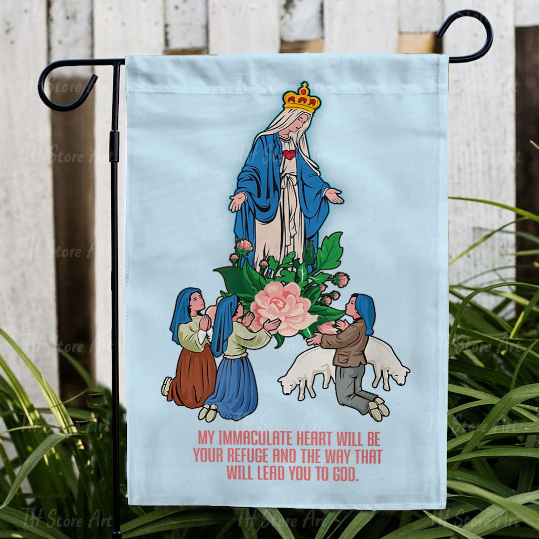 Immaculate Heart of Mary Flag, Virgin Mary and Children, Our Lady of ...