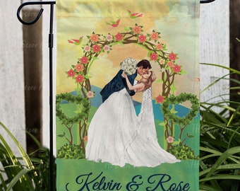 Personalized Just Married Garden Flag, Double Sided, Marriage, Wedding ...