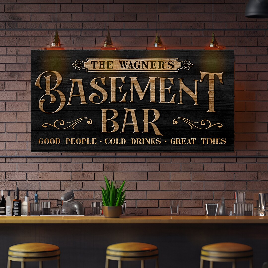 Custom Basement Bar Sign Bar & Lounge Sign Home Bar Decor - Etsy