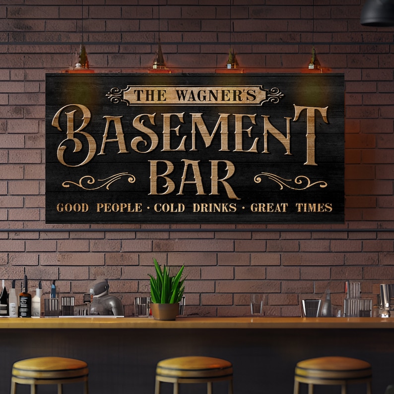 Custom Basement Bar Sign Bar & Lounge Sign Home Bar Decor - Etsy