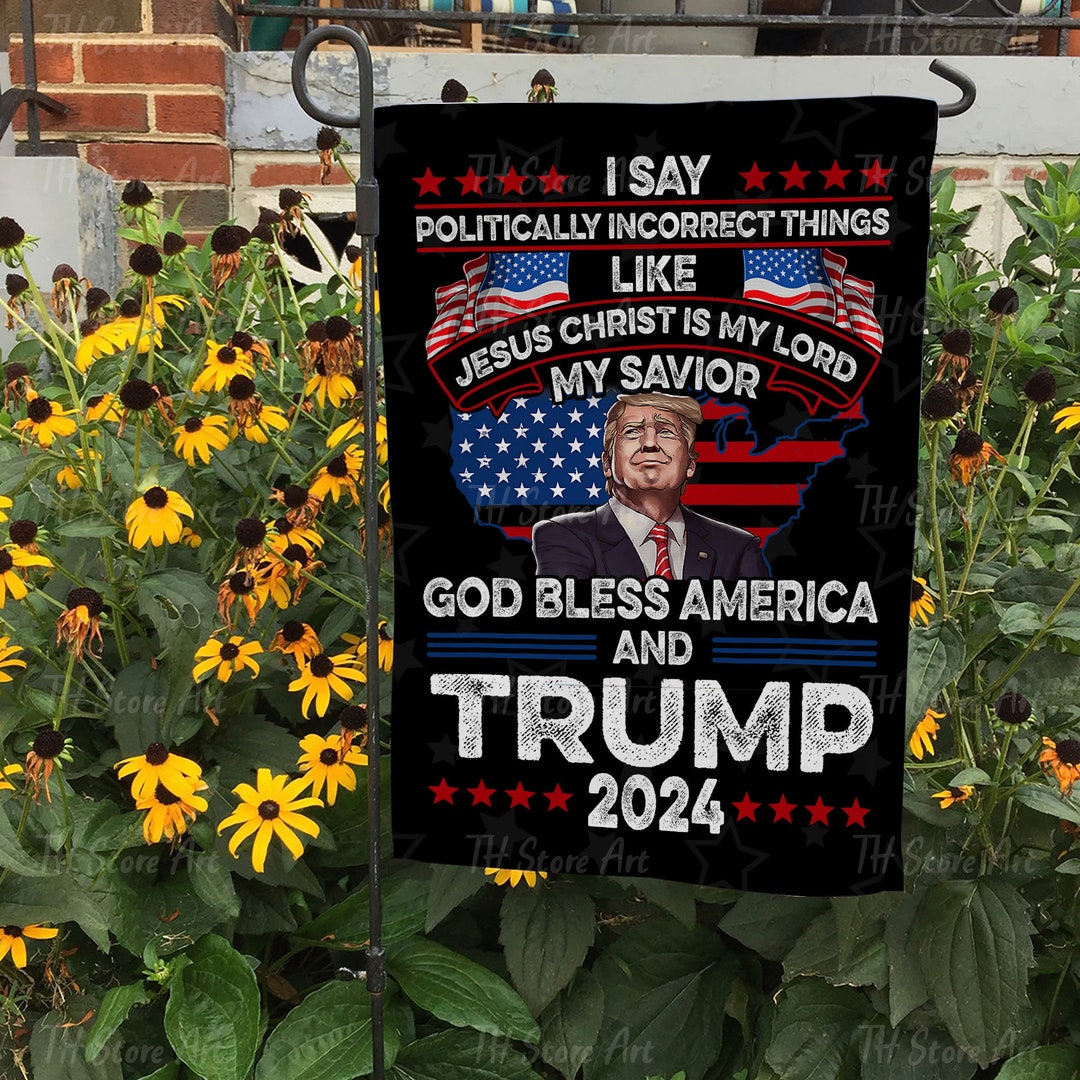 Funny God Bless America Jesus Christ is My Lord Flag, Vote America Flag ...