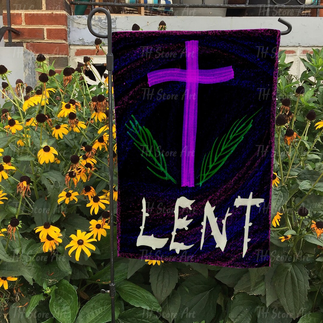 The Time of Lent Banner, Easter Cross Decorative Yard Art, Christian ...