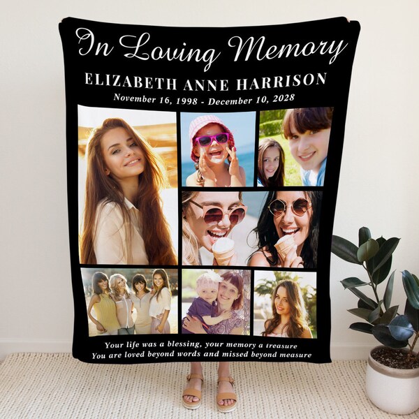 Personalized Blanket in Loving Memory - Etsy