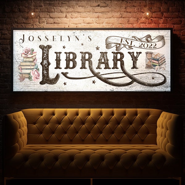 Library Sign - Etsy