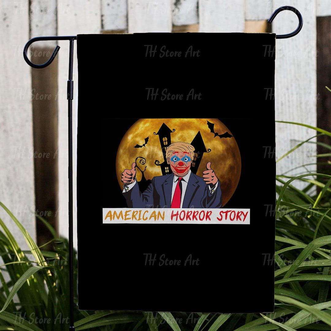 Trump Horror American Clown Story Halloween Flag, Halloween Vibes Decor ...