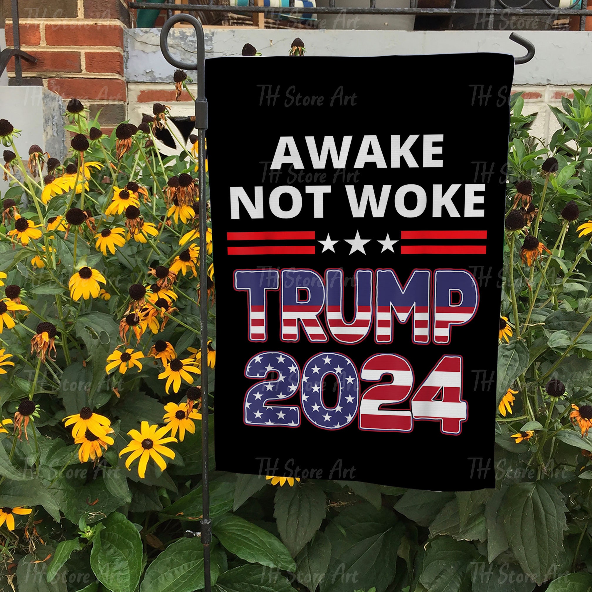 Awake Not Woke Trump 2024 Flag, Save America Trump Flag, Donald Trump ...