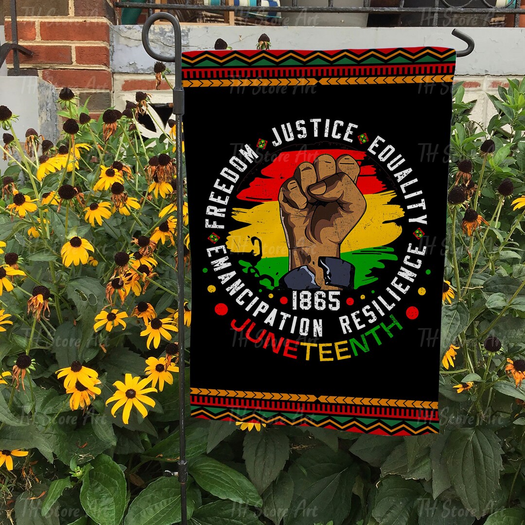 Juneteenth Black History Freedom Flag, Emancipation Day 1865 Fist Flag ...