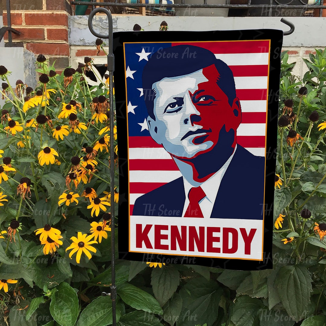 John F Kennedy Portrait American Flag Kennedy Supporters Flag, Kennedy ...