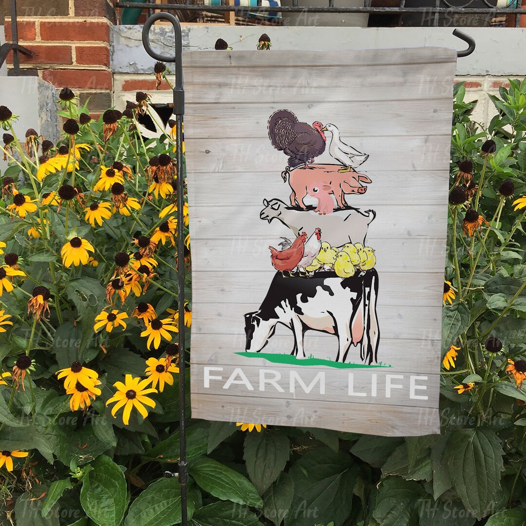 Cow Pig Chicken Goat Turkey Duck Farm Animals Week Flag, Farm Sanctuary ...