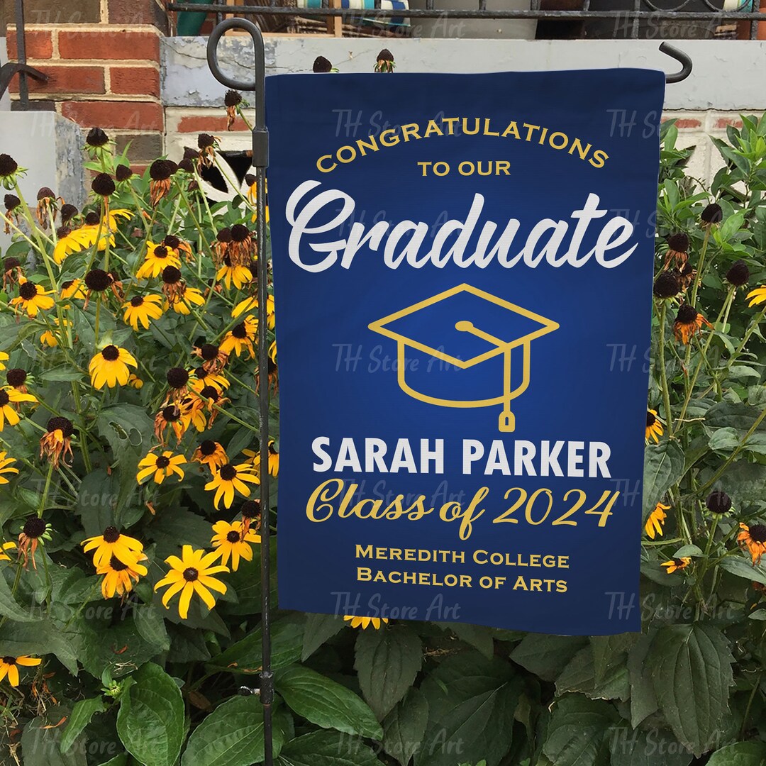 Custom Congrats Graduate Flag, Personalized University Grad Garden Flag ...