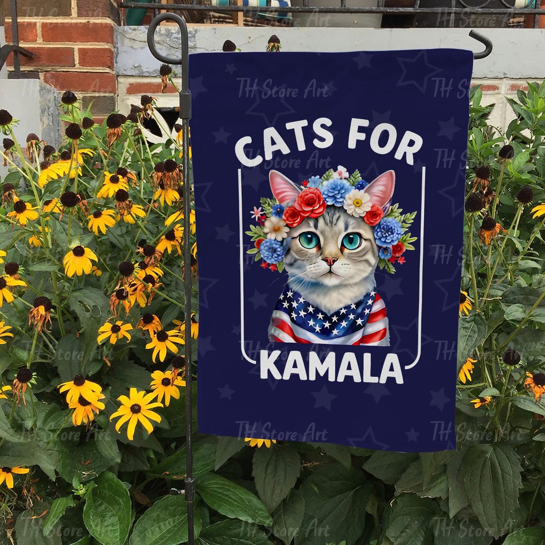 Cat Ladies For Kamala Harris Flag, Kamala Harris For President Flag ...